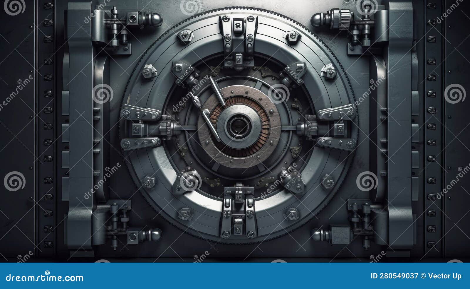 Bank Vault Door with a Combination Lock Inside. Generative AI. Stock ...