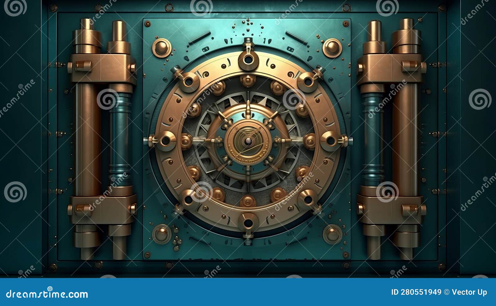 Bank Vault Door with a Combination Lock Inside. Generative AI. Stock ...