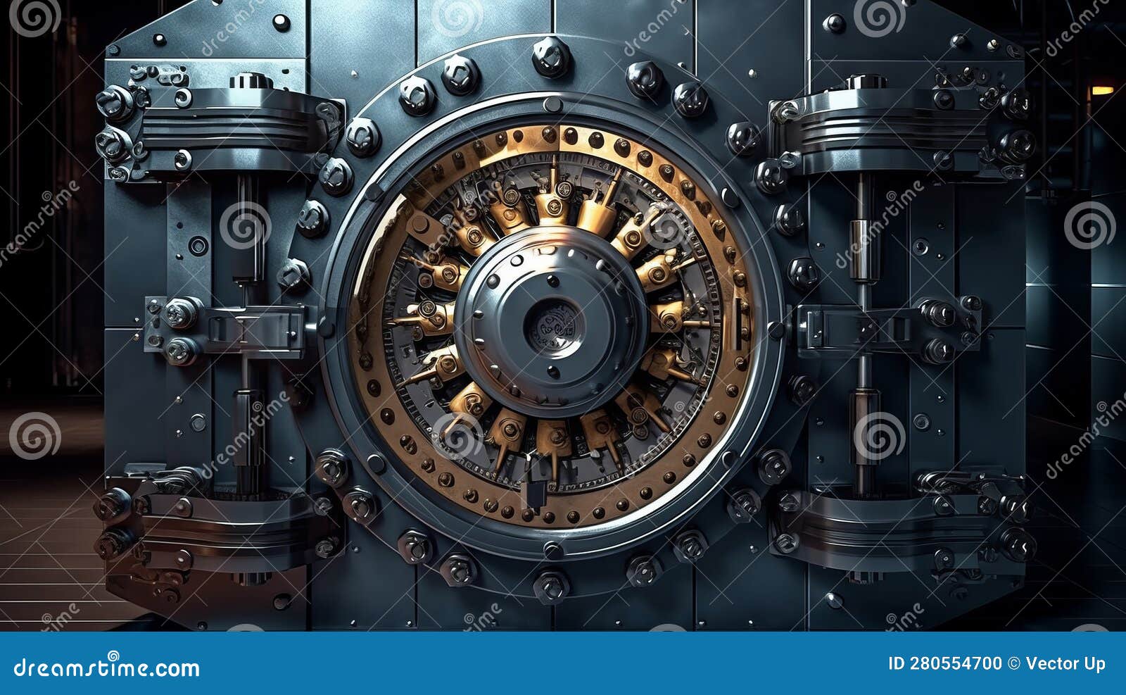 Bank Vault Door with a Combination Lock Inside. Generative AI. Stock ...