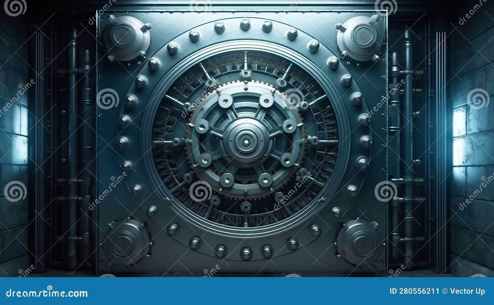 Bank Vault Door with a Combination Lock Inside. Generative AI. Stock ...