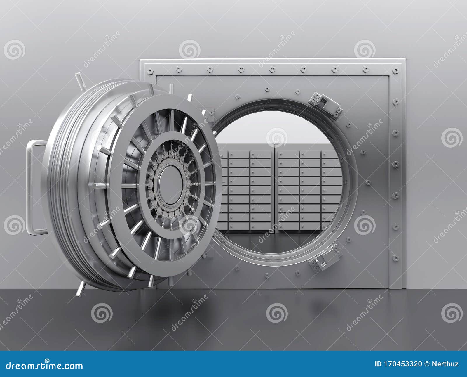 Bank Vault Door Illustration Stock Illustration - Illustration of open ...