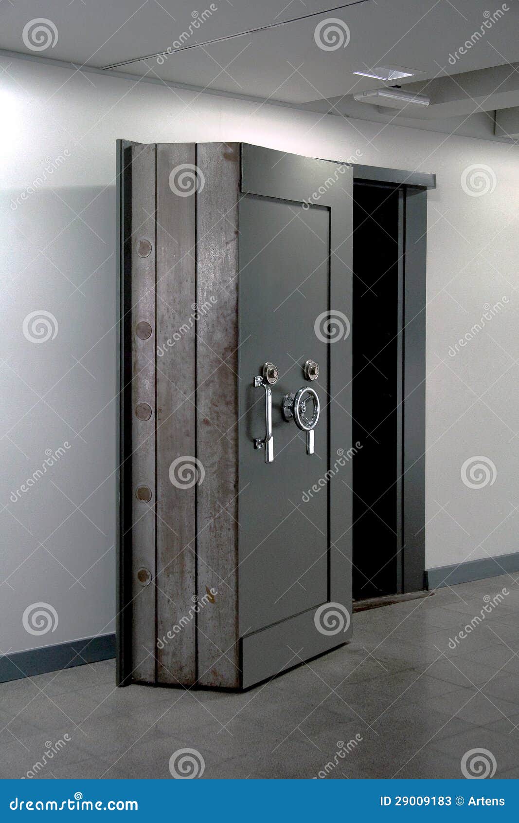 Bank Vault Door. Safe in Stainless Steel Stock Image - Image of ...