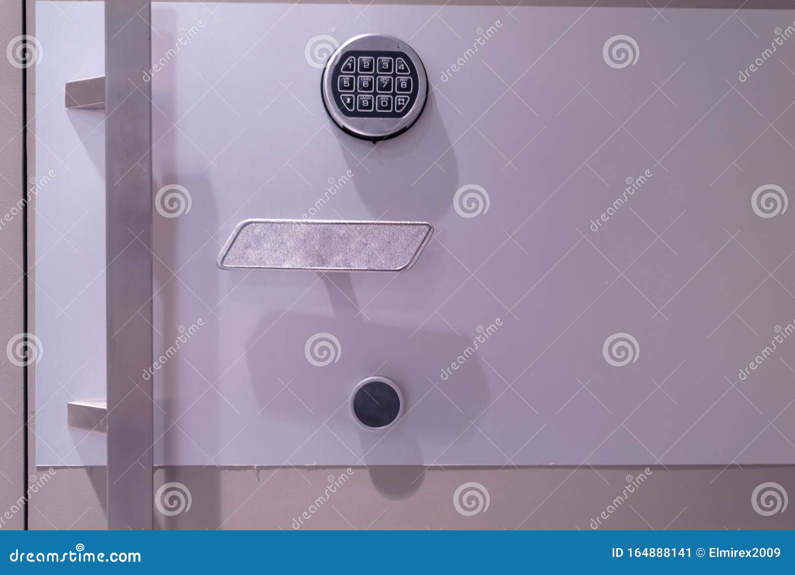 Bank Vault Door with Security Code for Alarm System. Deposit Cell Safe ...