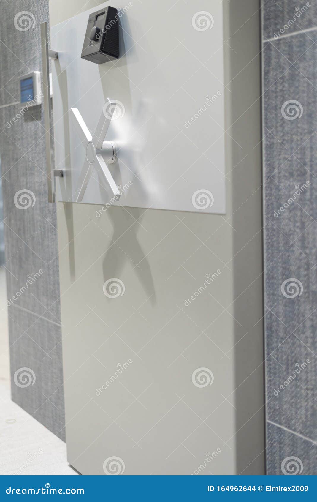 Bank Vault Door with Security Code for Alarm System. Deposit Cell Safe ...