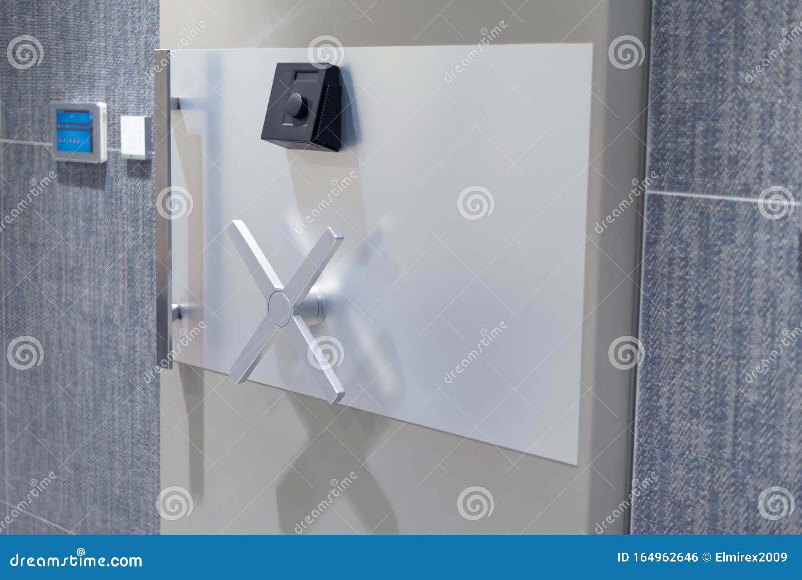 Bank Vault Door With Security Code For Alarm System. Deposit Cell Safe ...