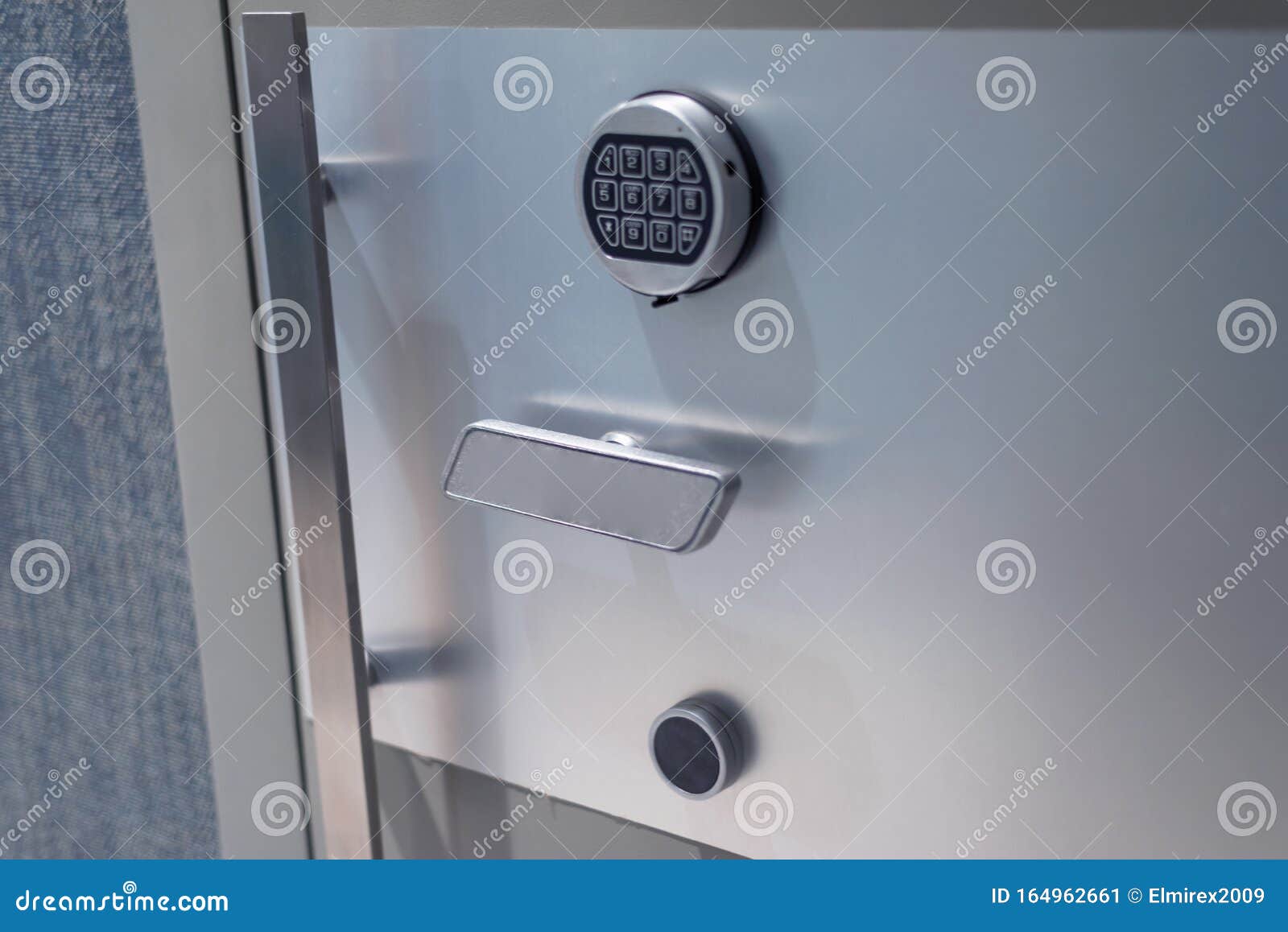 Bank Vault Door with Security Code for Alarm System. Deposit Cell Safe ...
