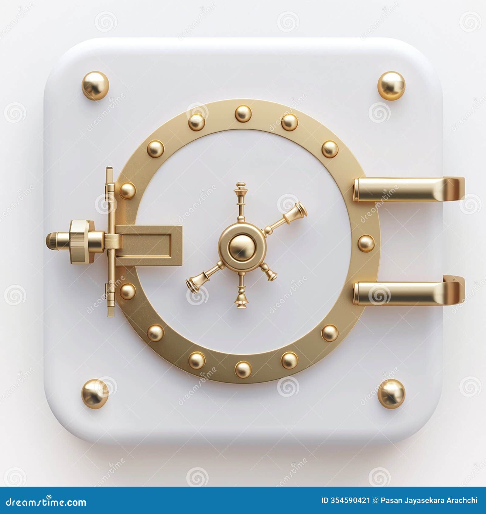 Bank Vault Icon on White Background Stock Illustration - Illustration ...