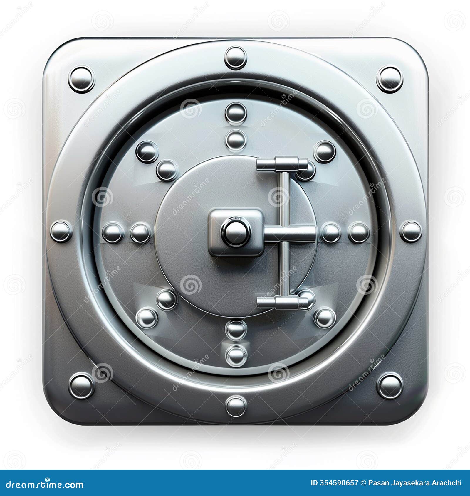 Bank Vault Icon on White Background Stock Illustration - Illustration ...