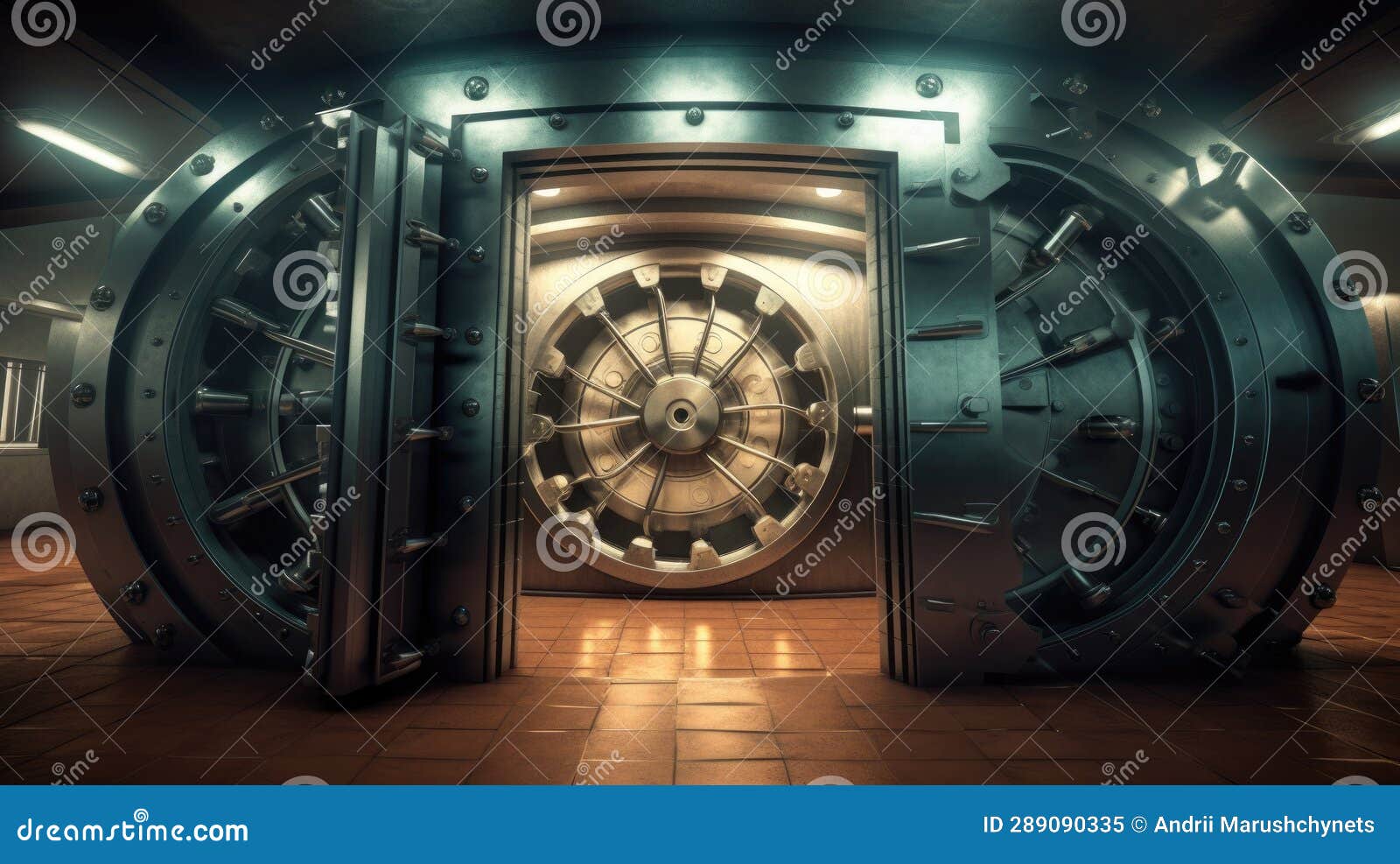 Bank Vault Room. High Level Locking Mechanism Stock Image - Image of ...