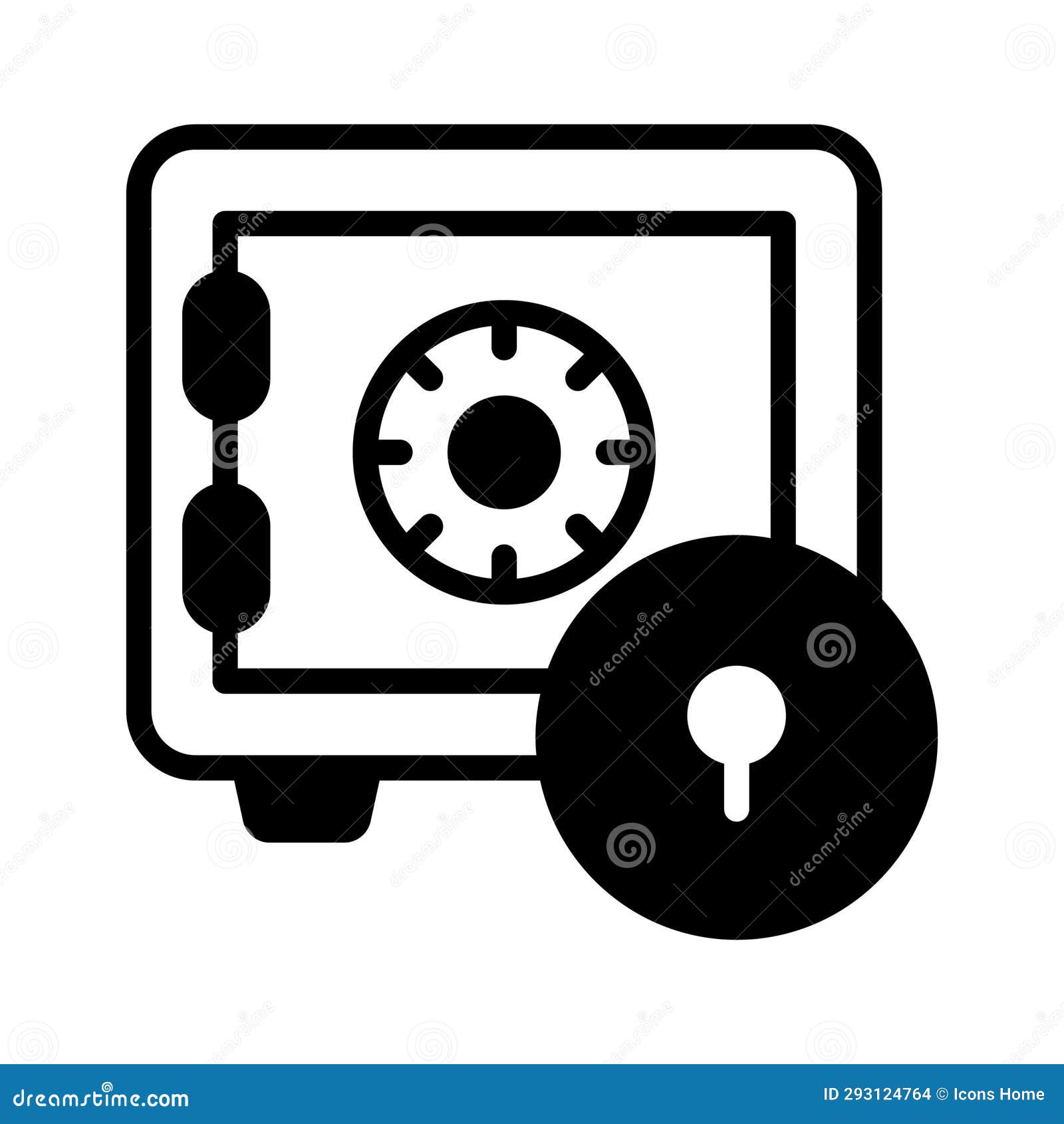 Bank Vault Security Concept with Lock, Vector Illustration Stock ...