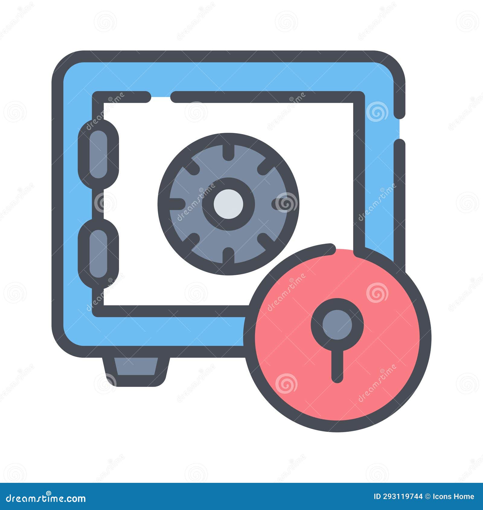 Bank Vault Security Concept with Lock, Vector Illustration Stock ...