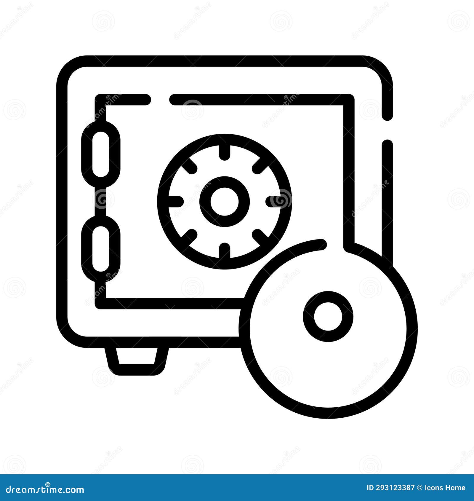 Bank Vault Security Concept with Lock, Vector Illustration Stock Vector ...