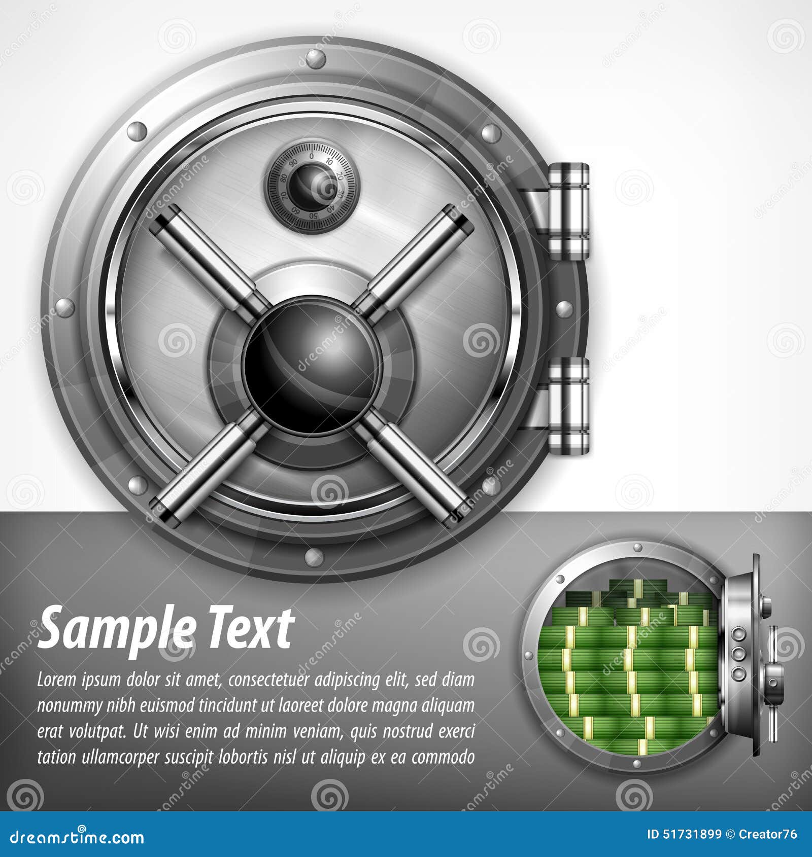 Bank Vault on White & Text Stock Vector - Illustration of illustrations ...