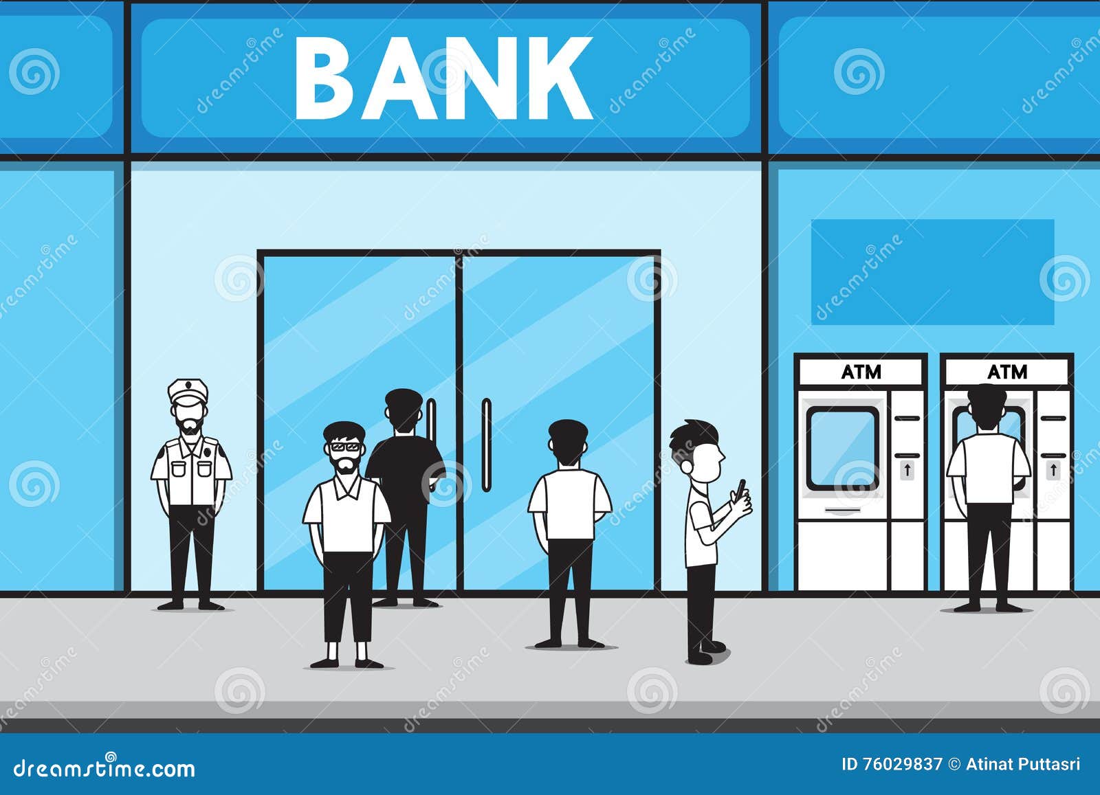 Bank Vector Cartoon Design. Stock Vector - Illustration of background ...