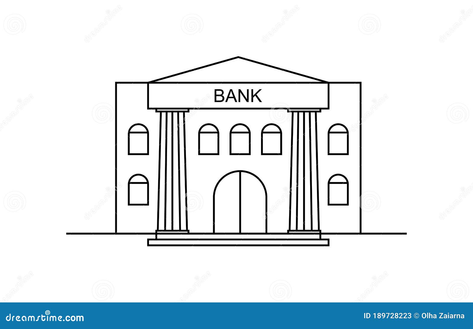 Bank Vector Outline Icon. Isolated Line Art Illustration Stock Vector ... Bank Vector Outline Icon. Isolated Line Art Illustration Stock Vector ...