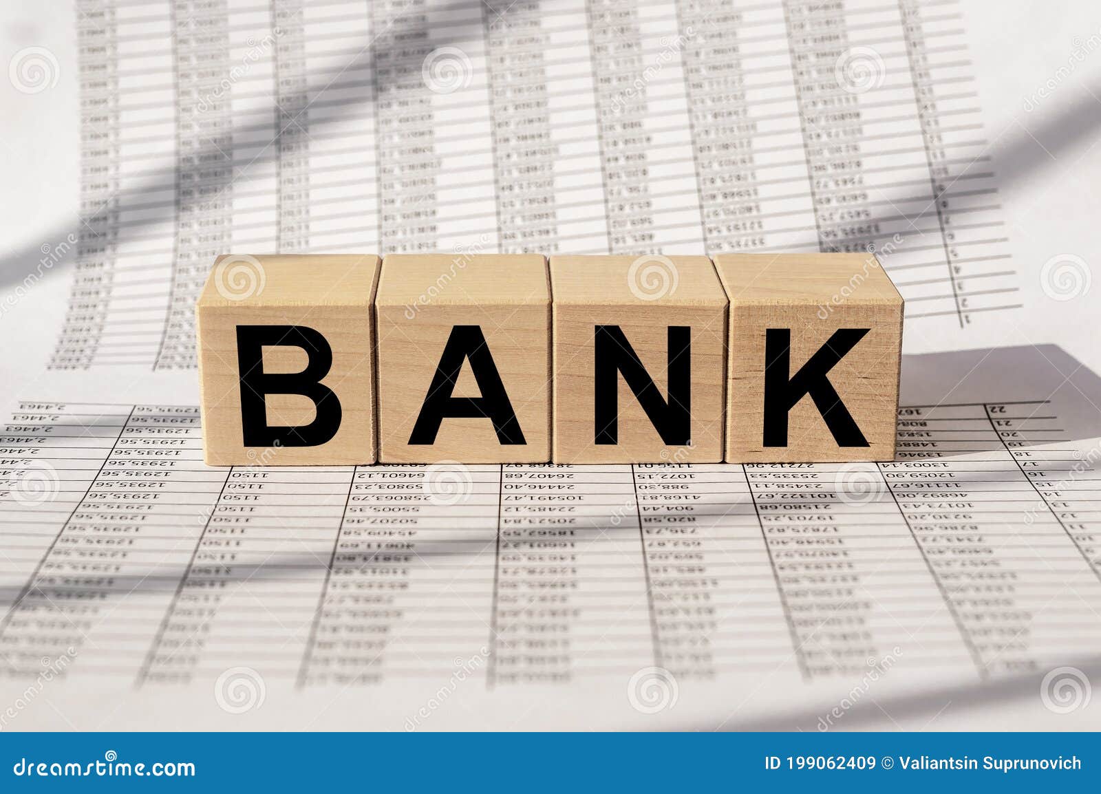 Bank Word Or Concept On Wooden Blocks, White Wood Background Royalty ...