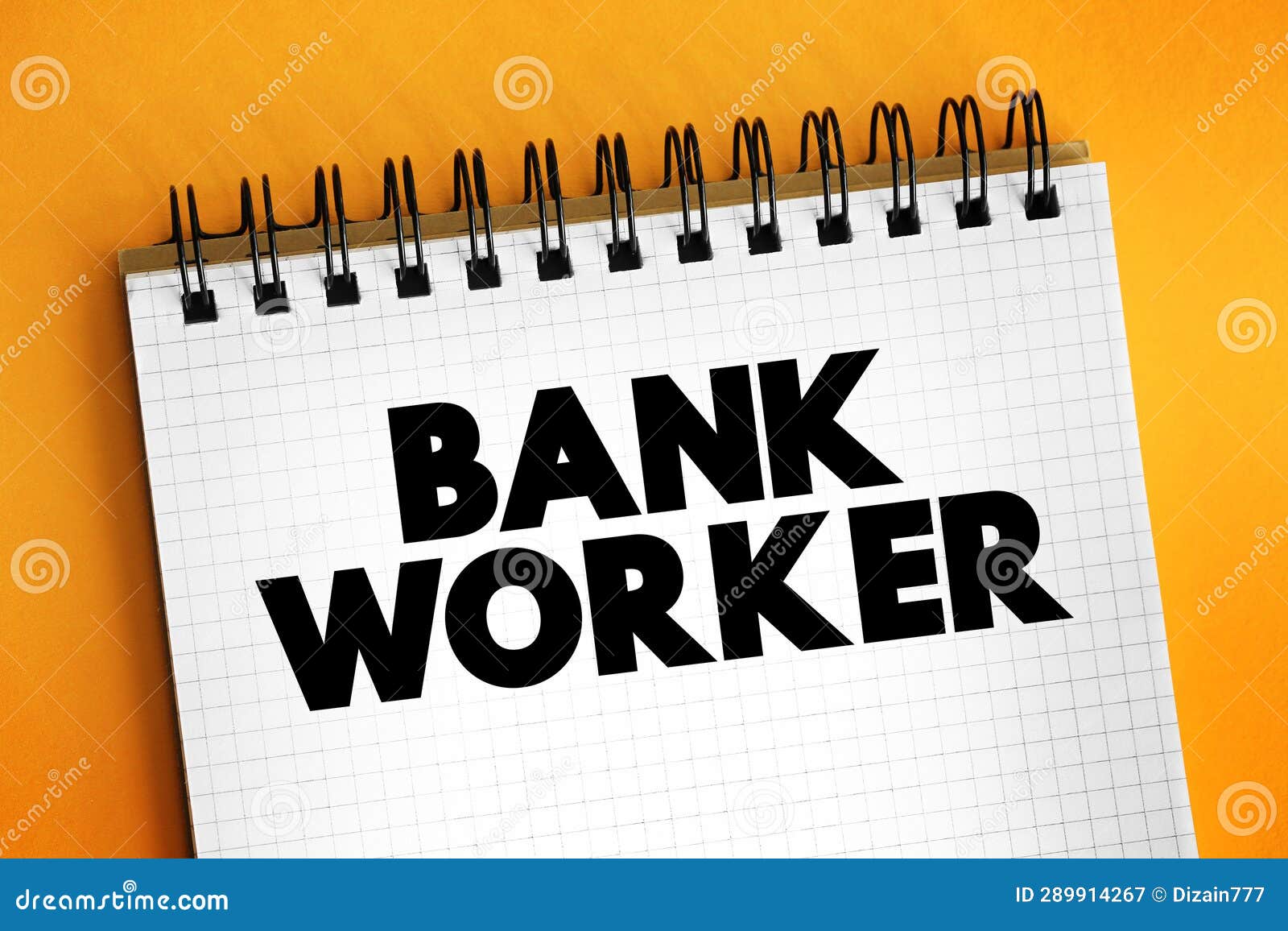 Bank Worker Text Concept for Presentations and Reports Stock Image ...