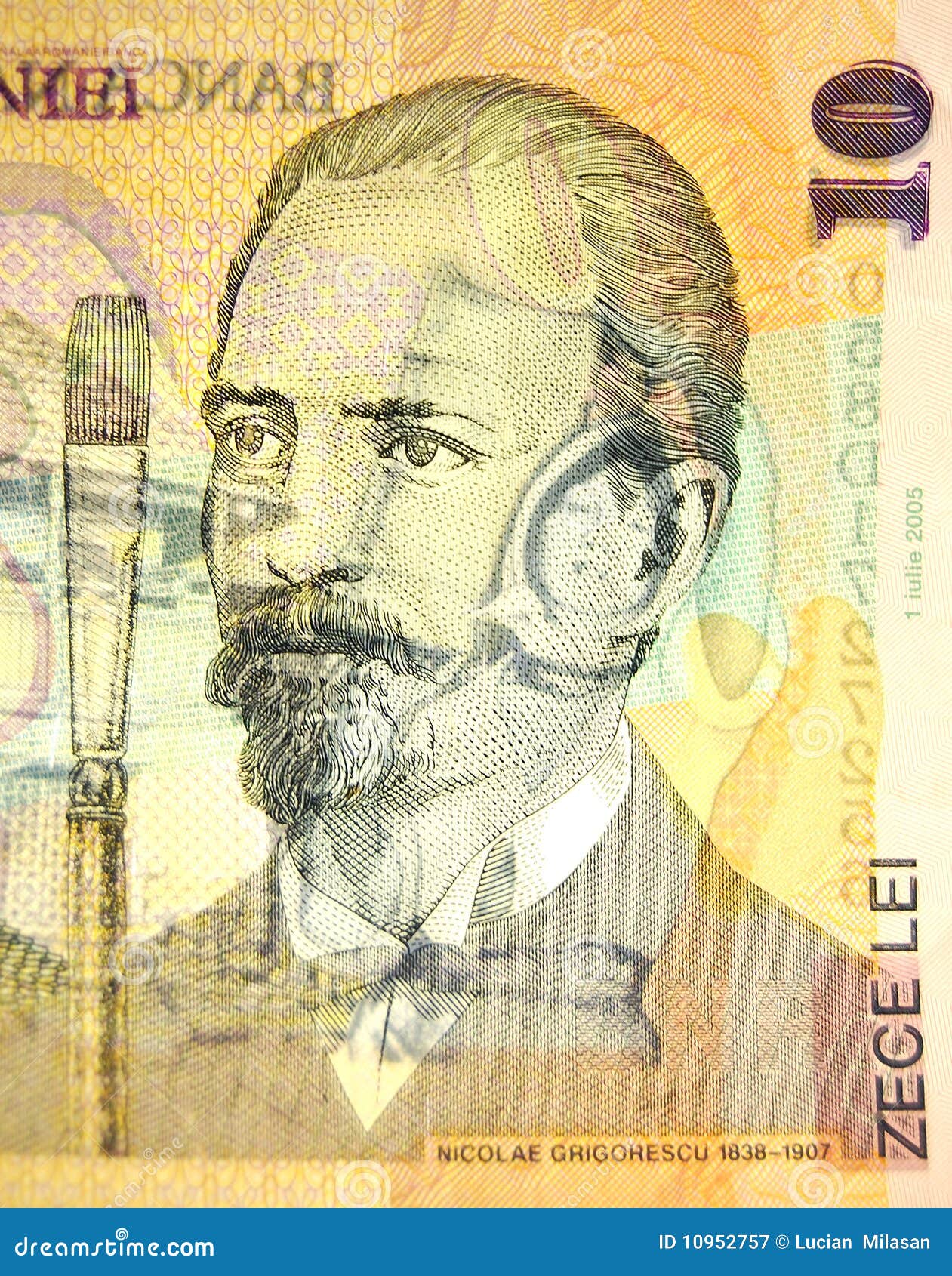 Bankbiljet stock afbeelding. Image of tien, reeks, verf - 10952757