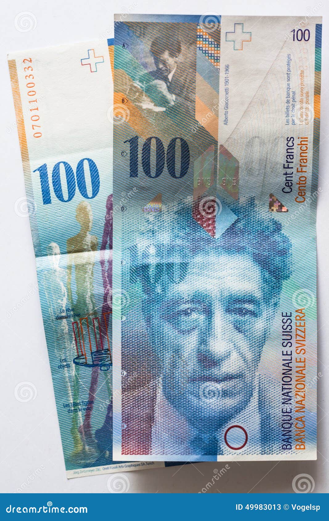 Bankbiljet - 100 Zwitserse Franken Stock Afbeelding - Image of ...