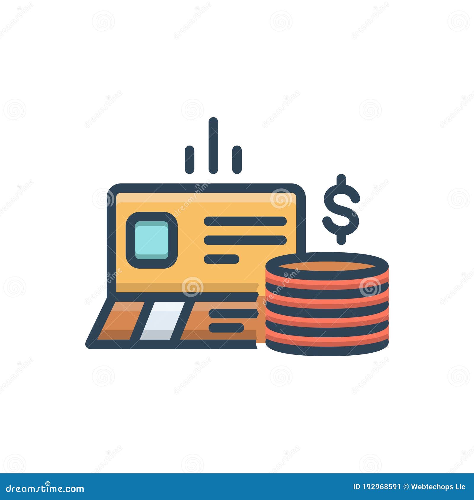 Illustration Of A Passbook And Cash Card That Opened The Entry Page ...