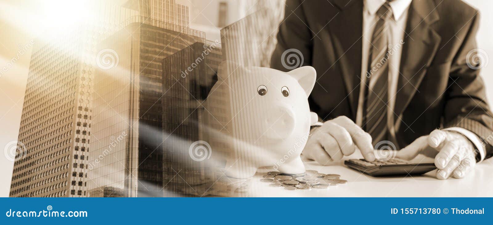 Banker Counting Money; Multiple Exposure Stock Photo - Image of ...