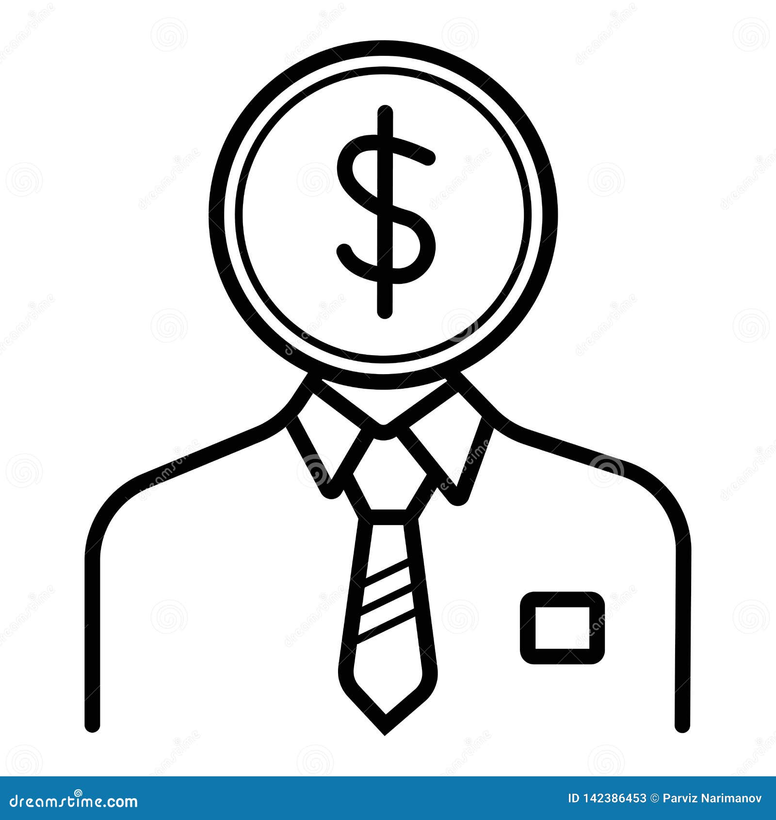 Banker Icon Of 3 Types Color, Black And White, Outline. Isolated Vector ...