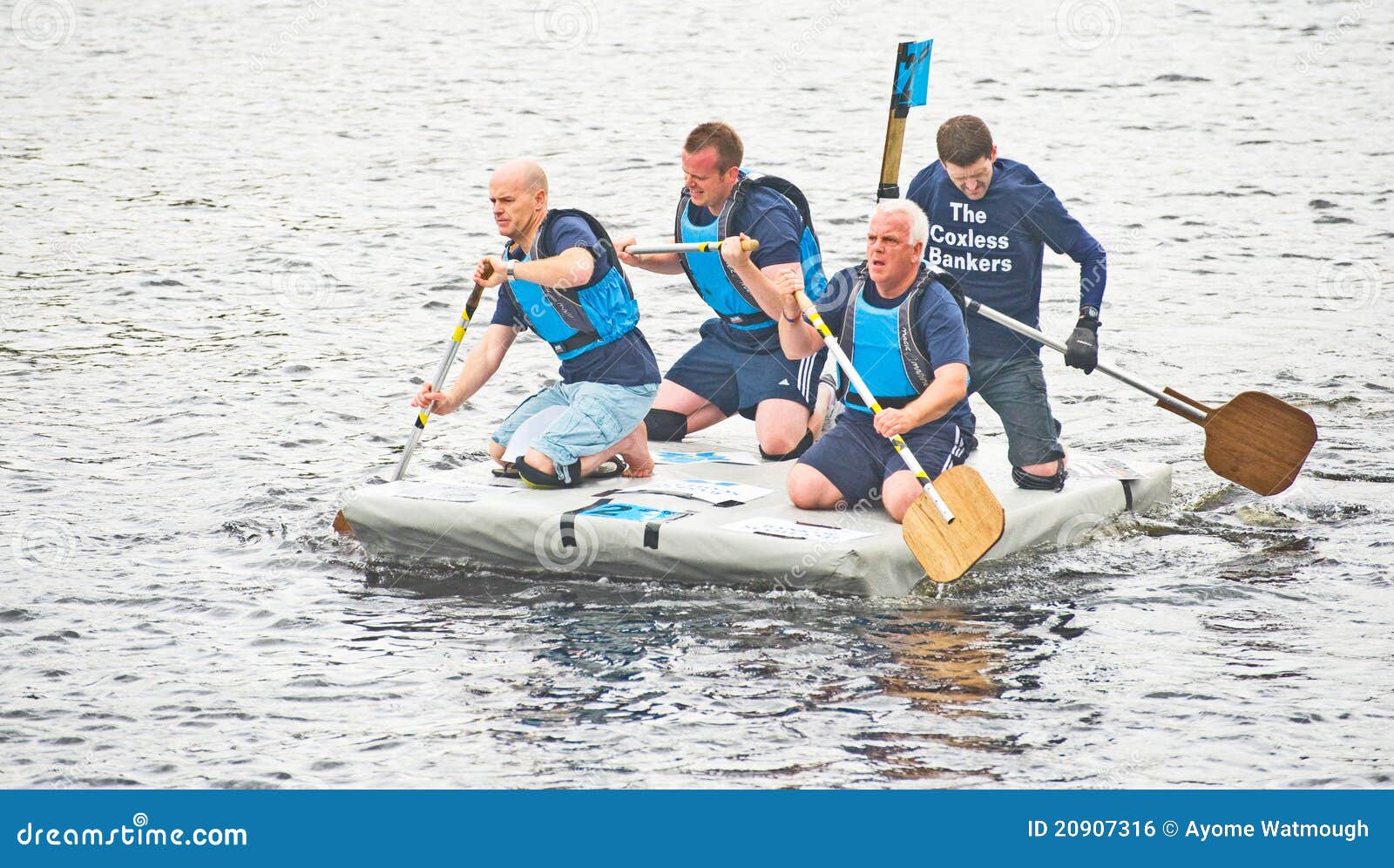 Bankers Working for Charity in Raft Race. Editorial Photo - Image of ...