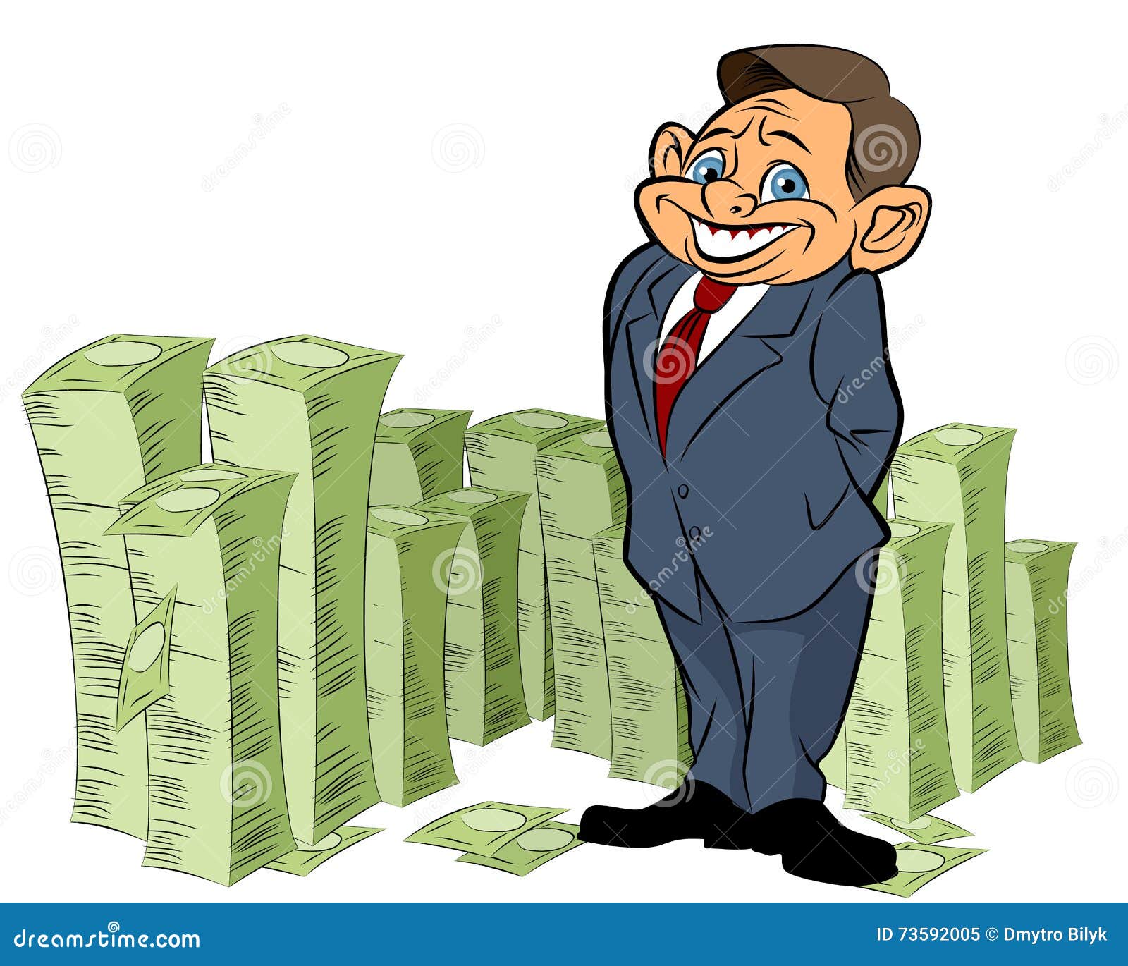 Bankier met geld vector illustratie. Illustration of financieel - 73592005