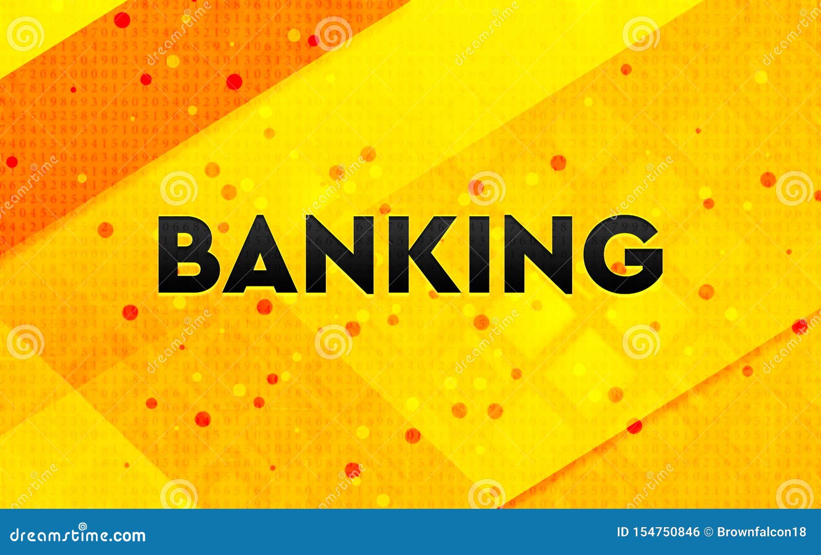 Banking Abstract Digital Banner Yellow Background Stock Illustration ...