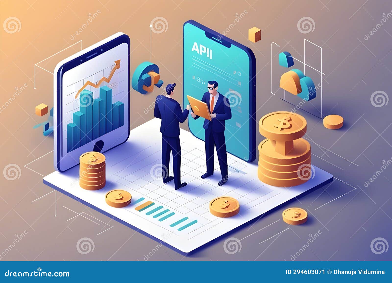 Banking Api Concept Illustration Stock Illustration - Illustration of ...
