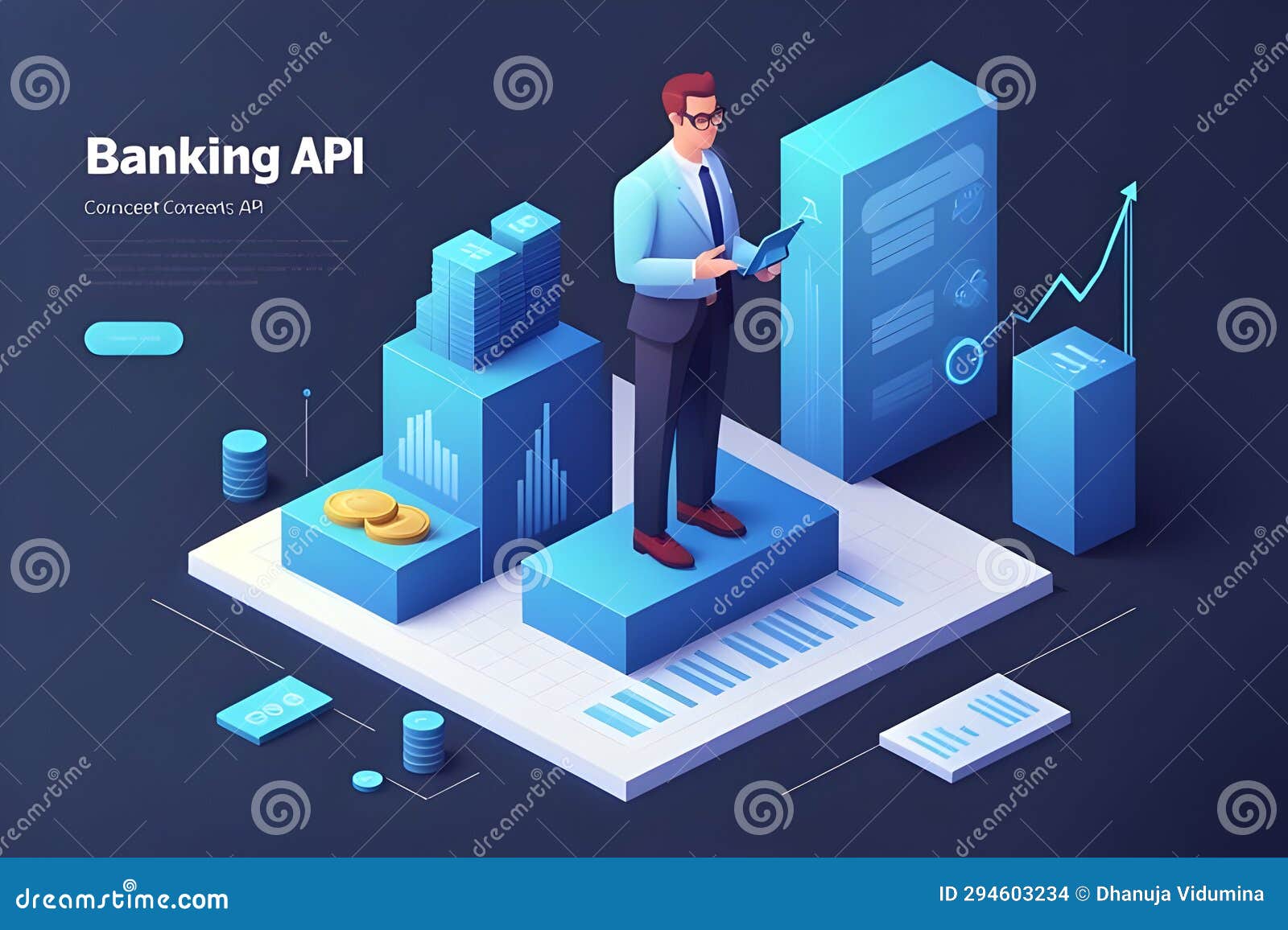 Banking Api Concept Illustration Stock Illustration - Illustration of ...