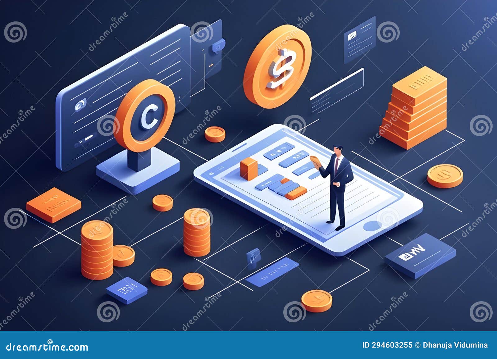 Banking Api Concept Illustration Stock Illustration - Illustration of ...