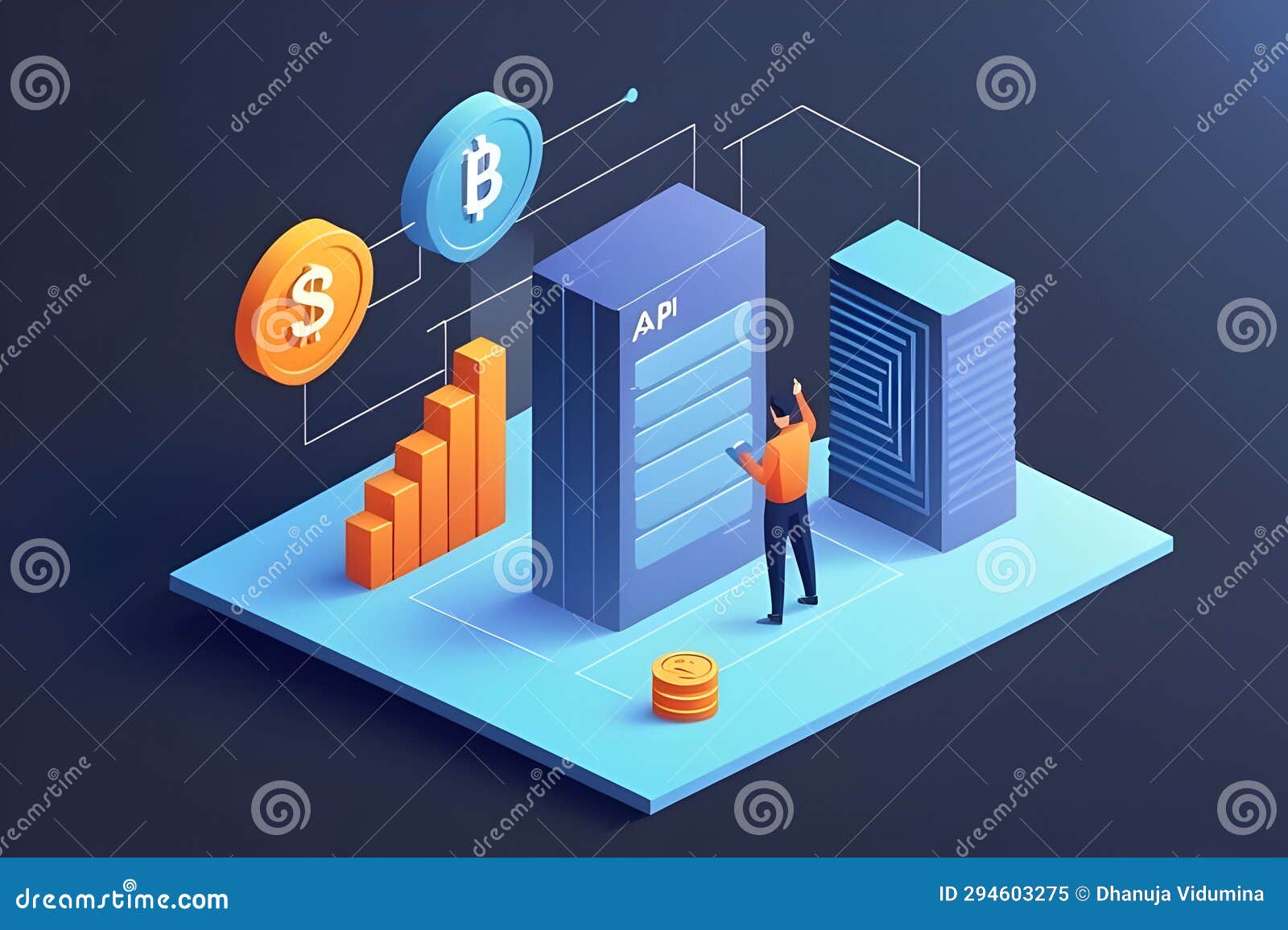 Banking Api Concept Illustration Stock Illustration - Illustration of ...