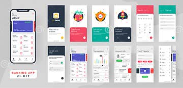 Banking App Ui Kit for Responsive Mobile App or Website with Different Layout Including Login ...
