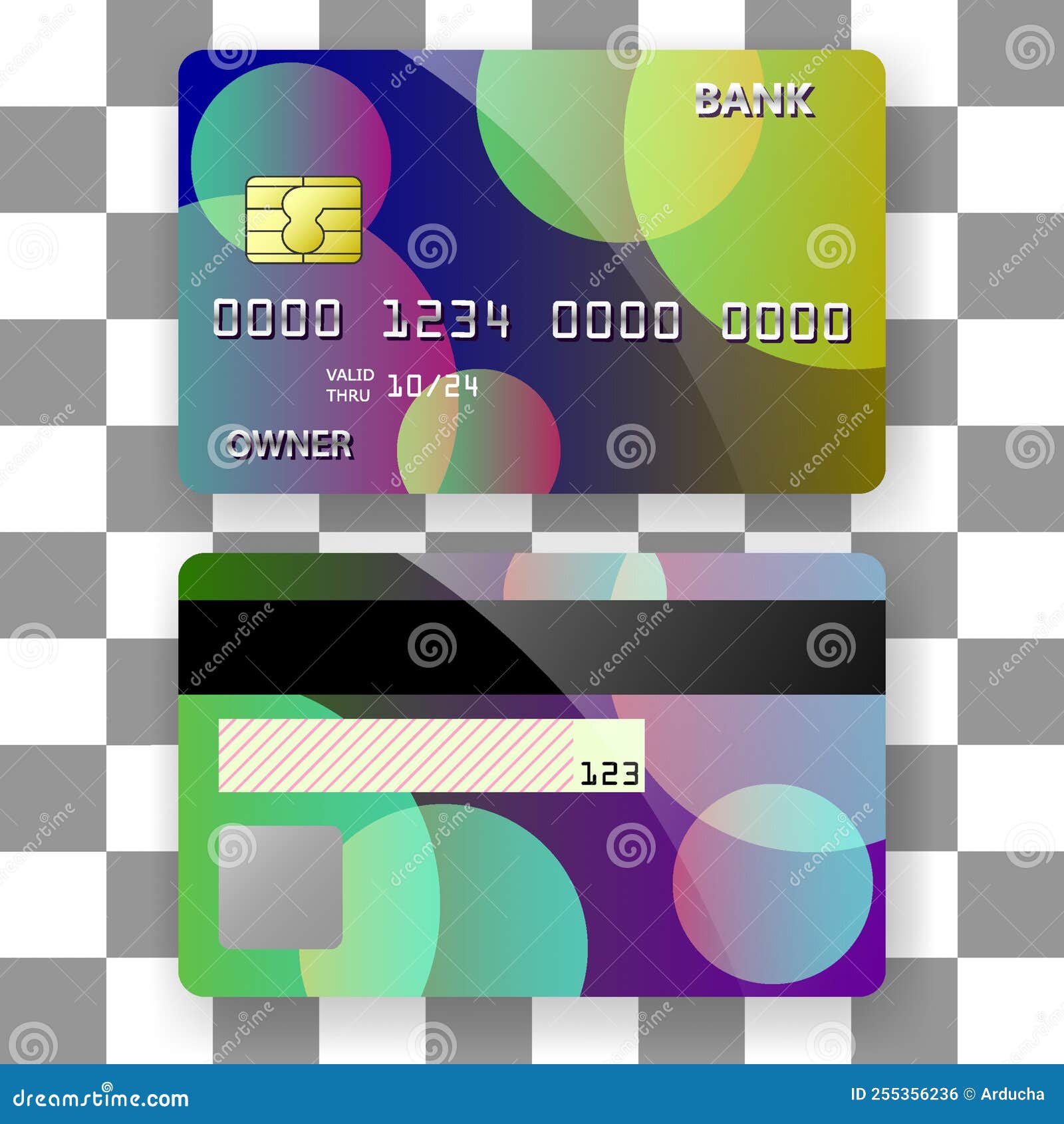 Banking Card Template Background Circle Pattern Texture Vector ...