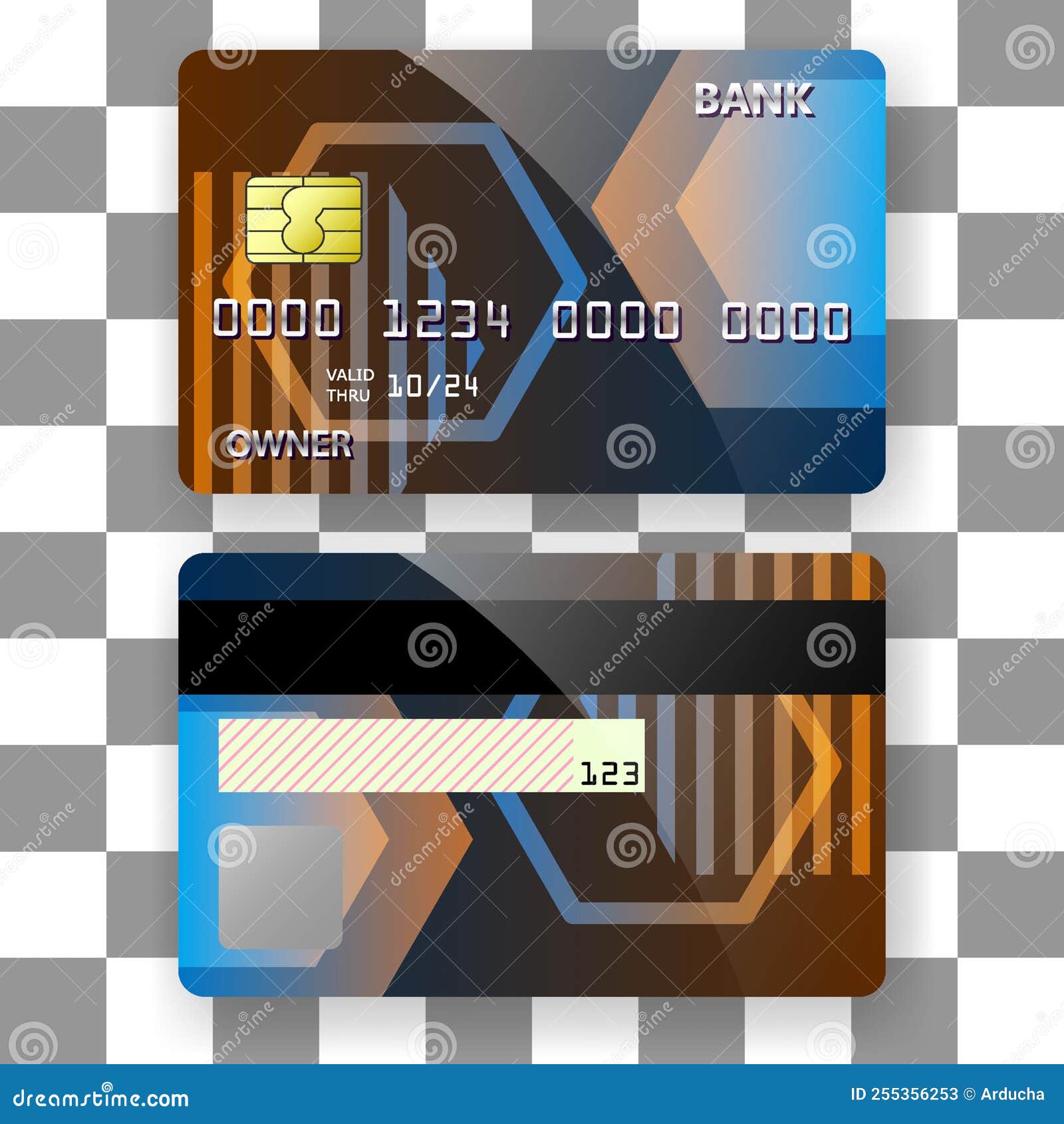 Banking Card Template Background Hexa Pattern Texture Vector ...