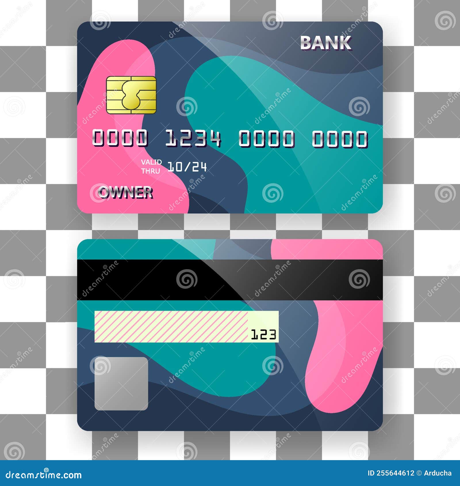 Banking Card Template Background Liquid Abstract Pattern Stock Vector ...
