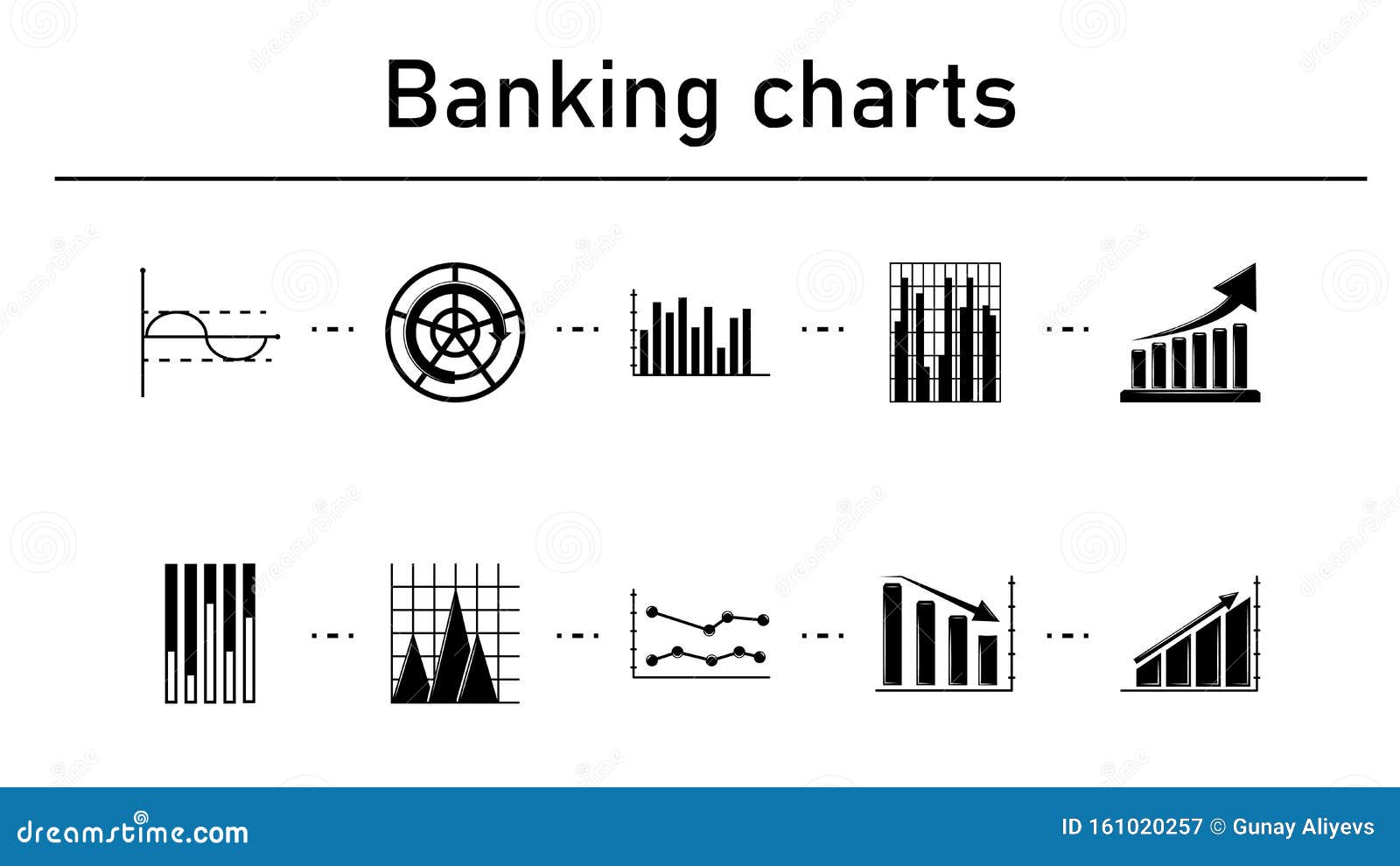 Banking Charts Icons Set Simple Concept Icons Set Stock Illustration ...