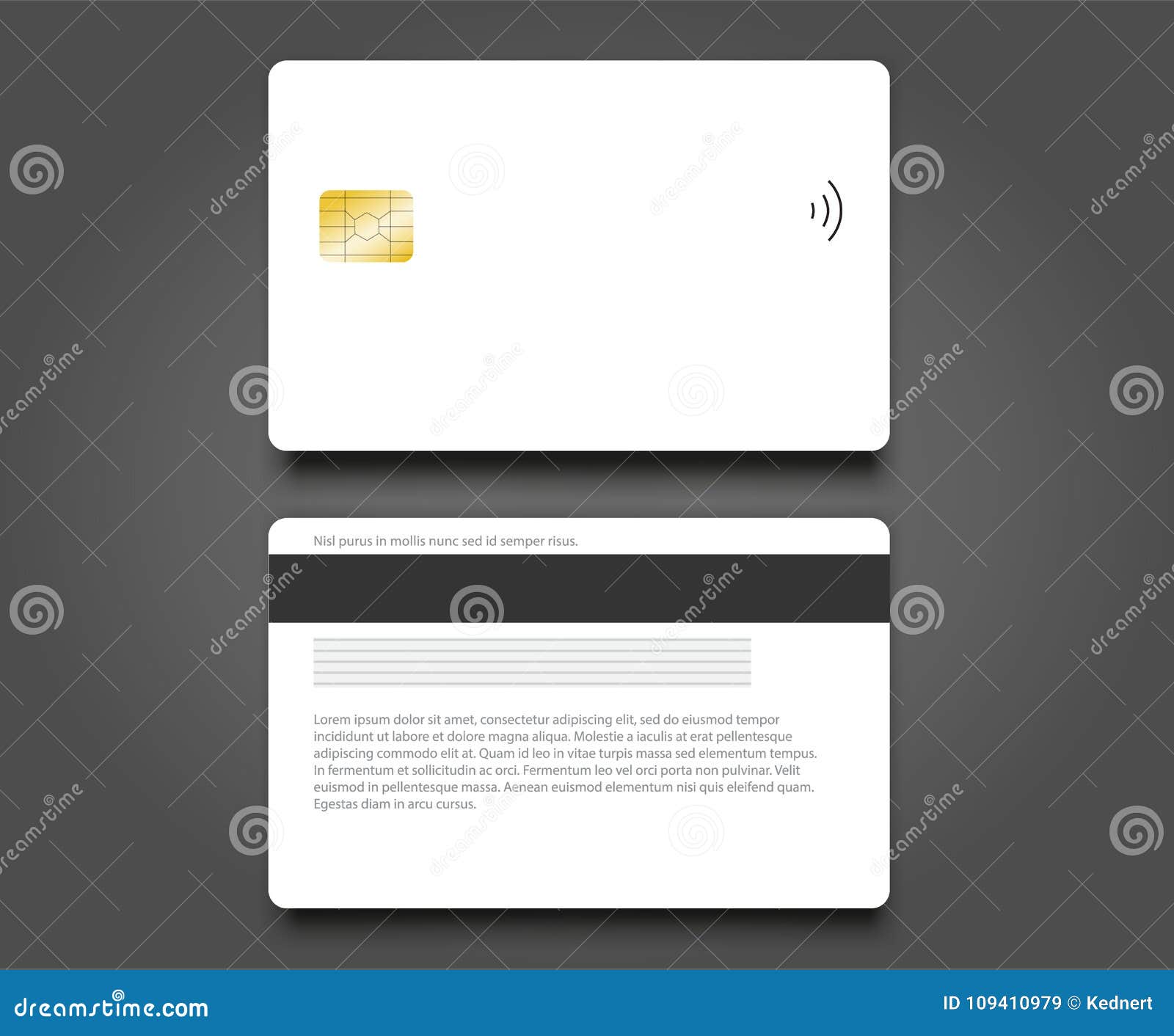 Banking Chip Credit Card Realistic Mockup. Clear Plastic Card Template ...