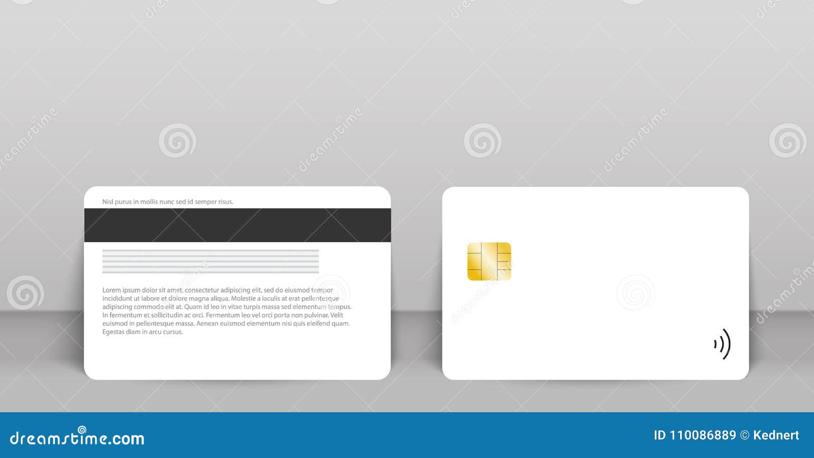 Banking Chip Credit Card Realistic Mockup. Clear Plastic Card Template ...