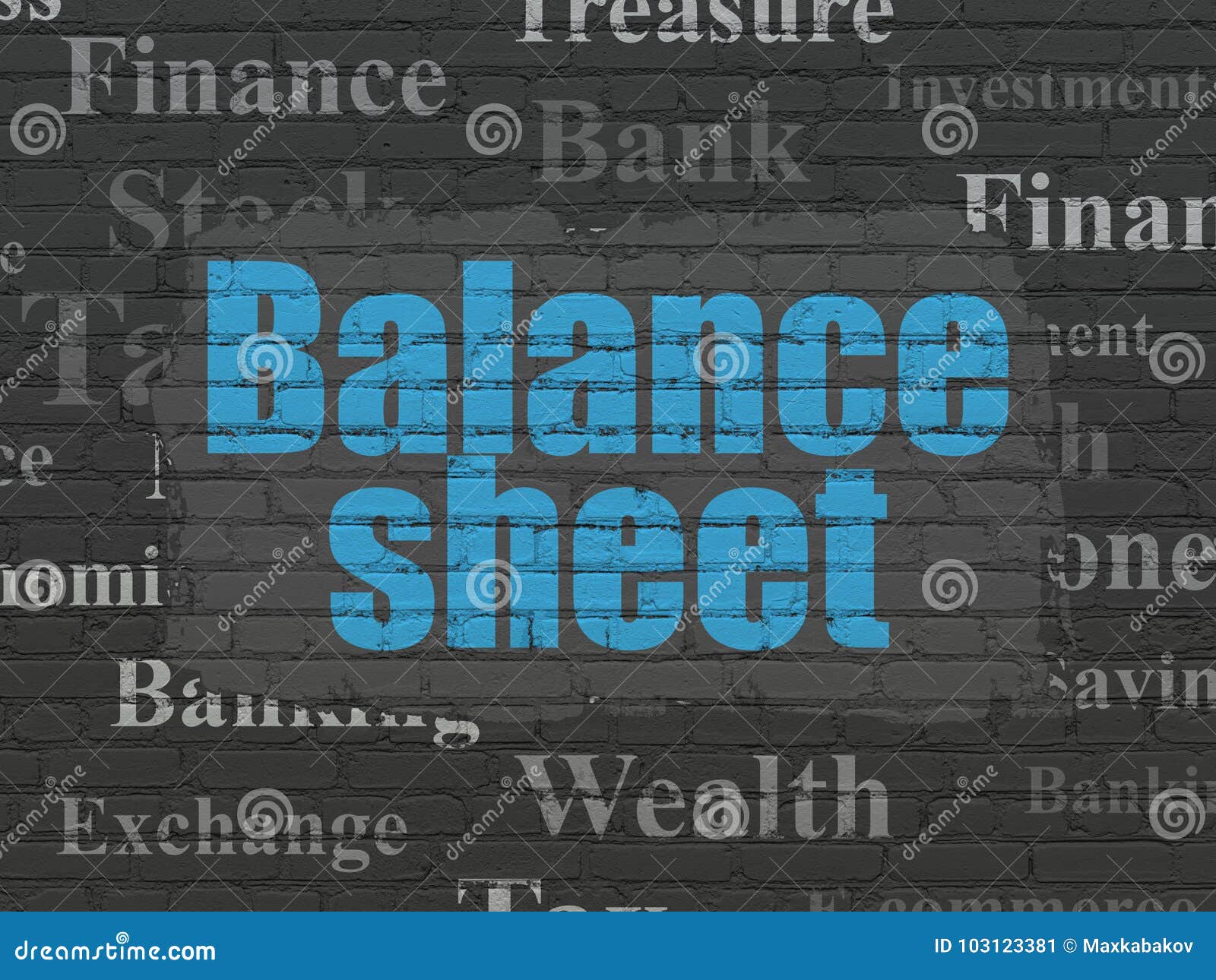 Banking Concept: Balance Sheet on Wall Background Stock Illustration ...
