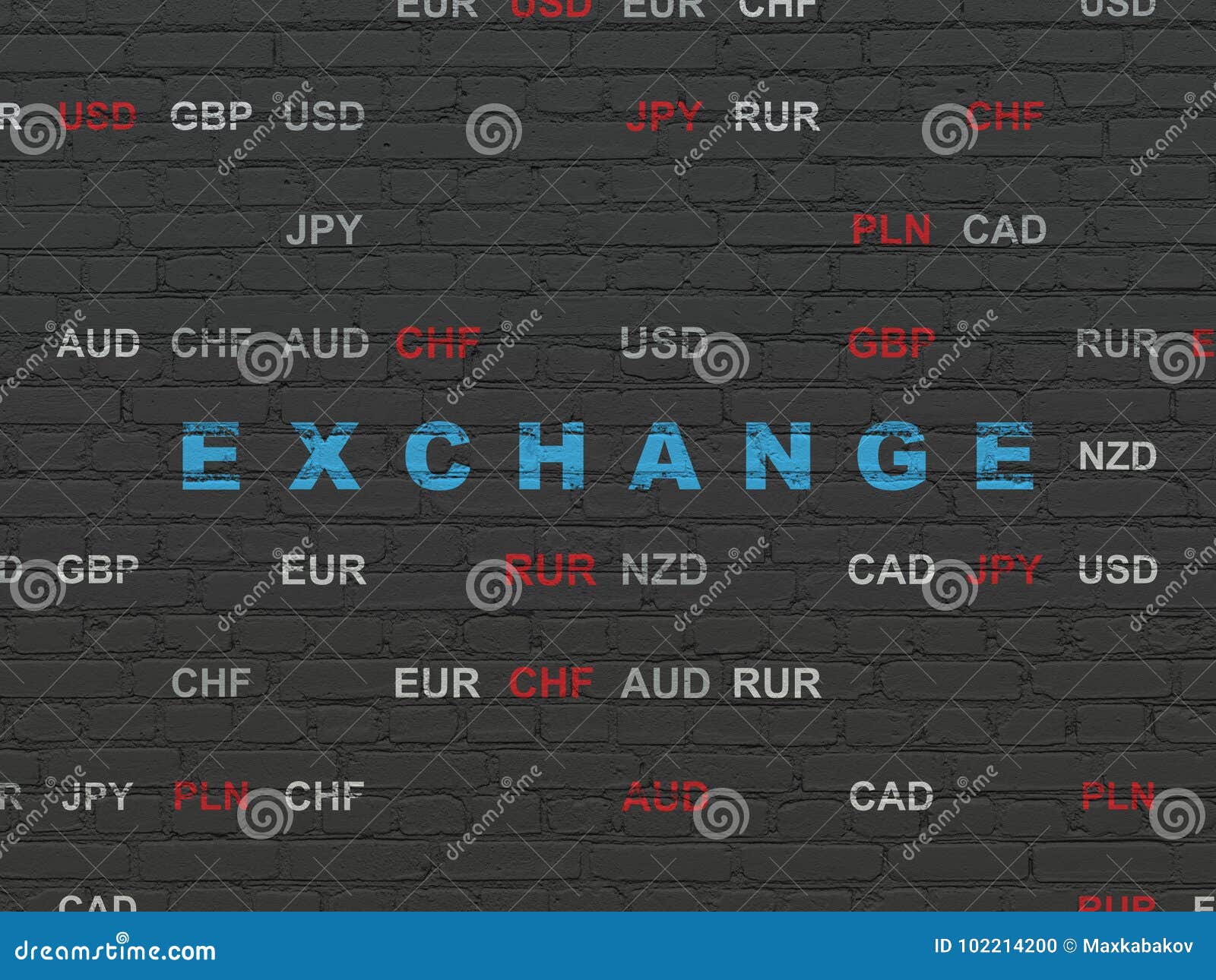 Banking Concept: Exchange on Wall Background Stock Illustration ...