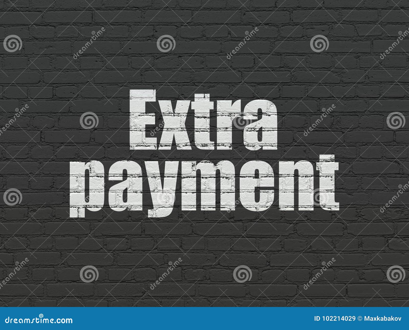 Banking Concept: Extra Payment on Wall Background Stock Illustration ...