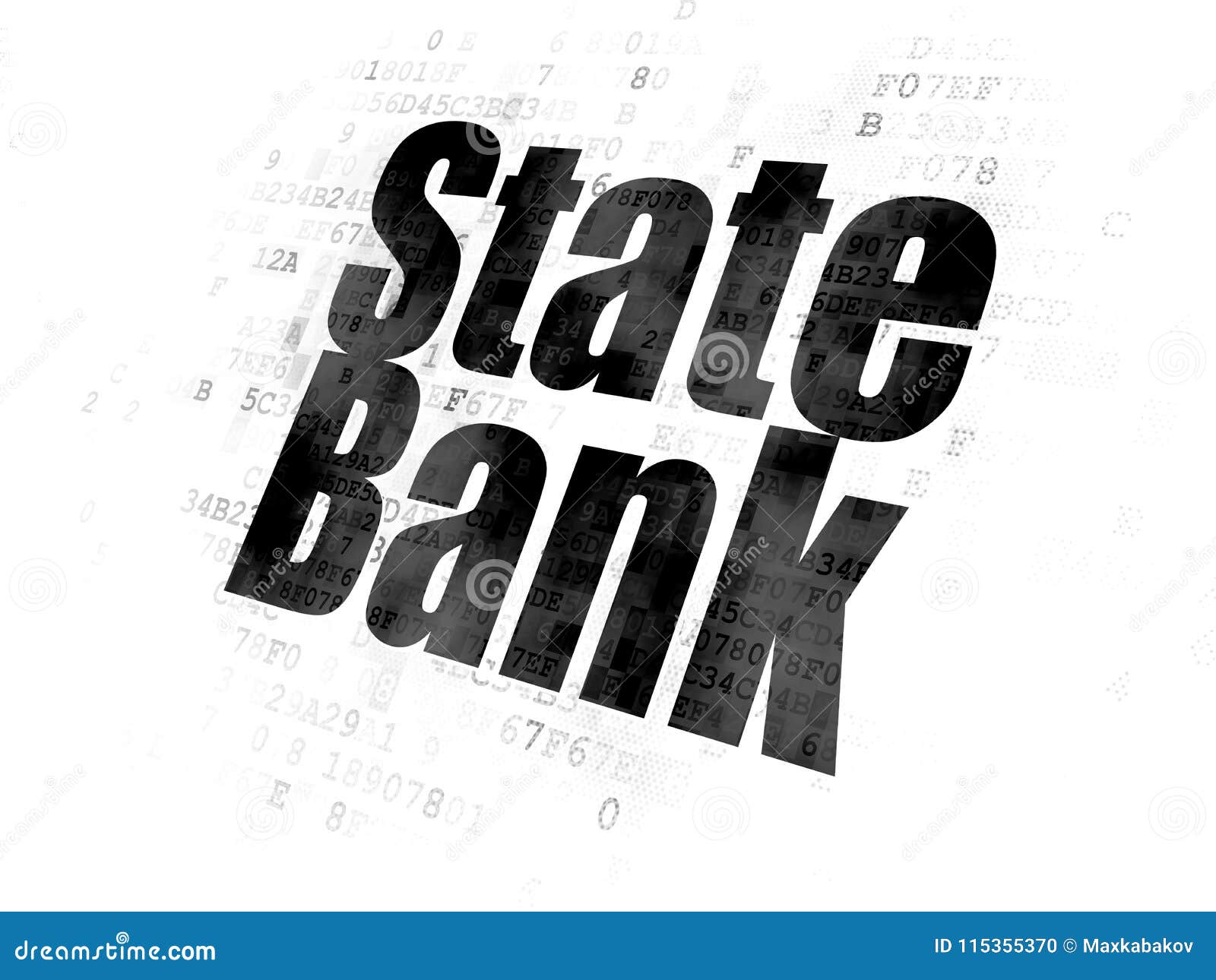 Banking Concept: State Bank on Digital Background Stock Illustration ...