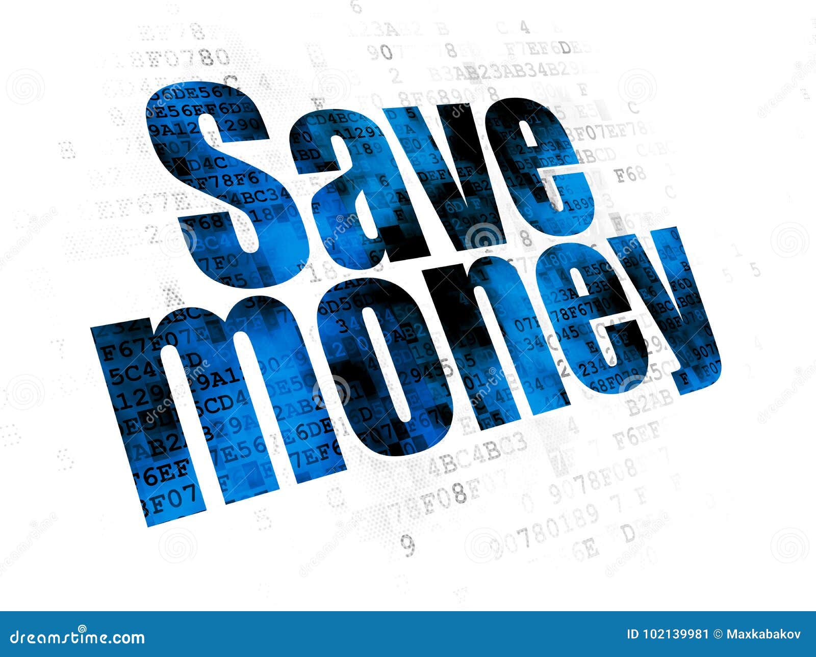 Banking Concept: Save Money on Digital Background Stock Illustration ...