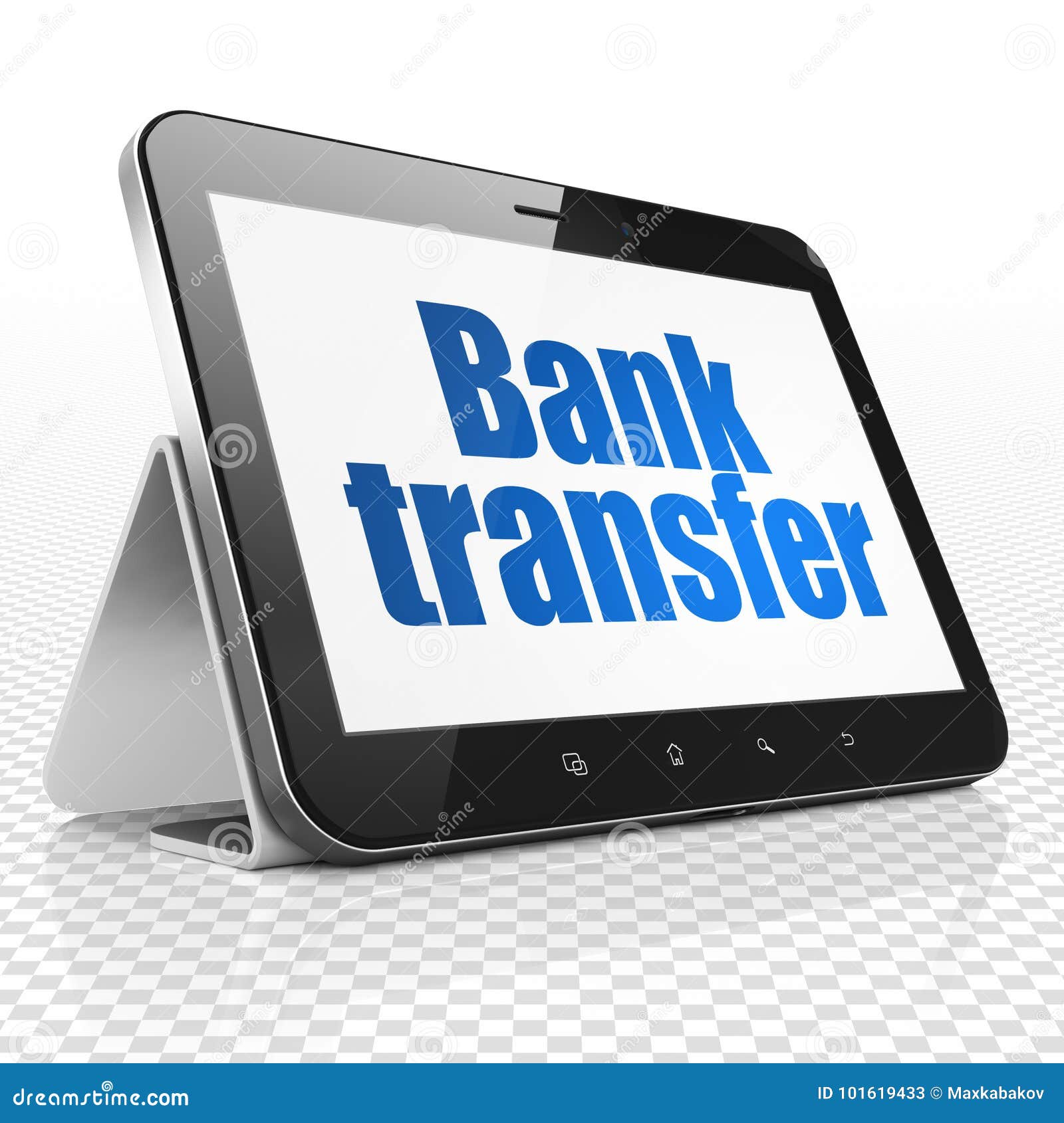 Banking Concept: Tablet Computer with Bank Transfer on Display Stock ...