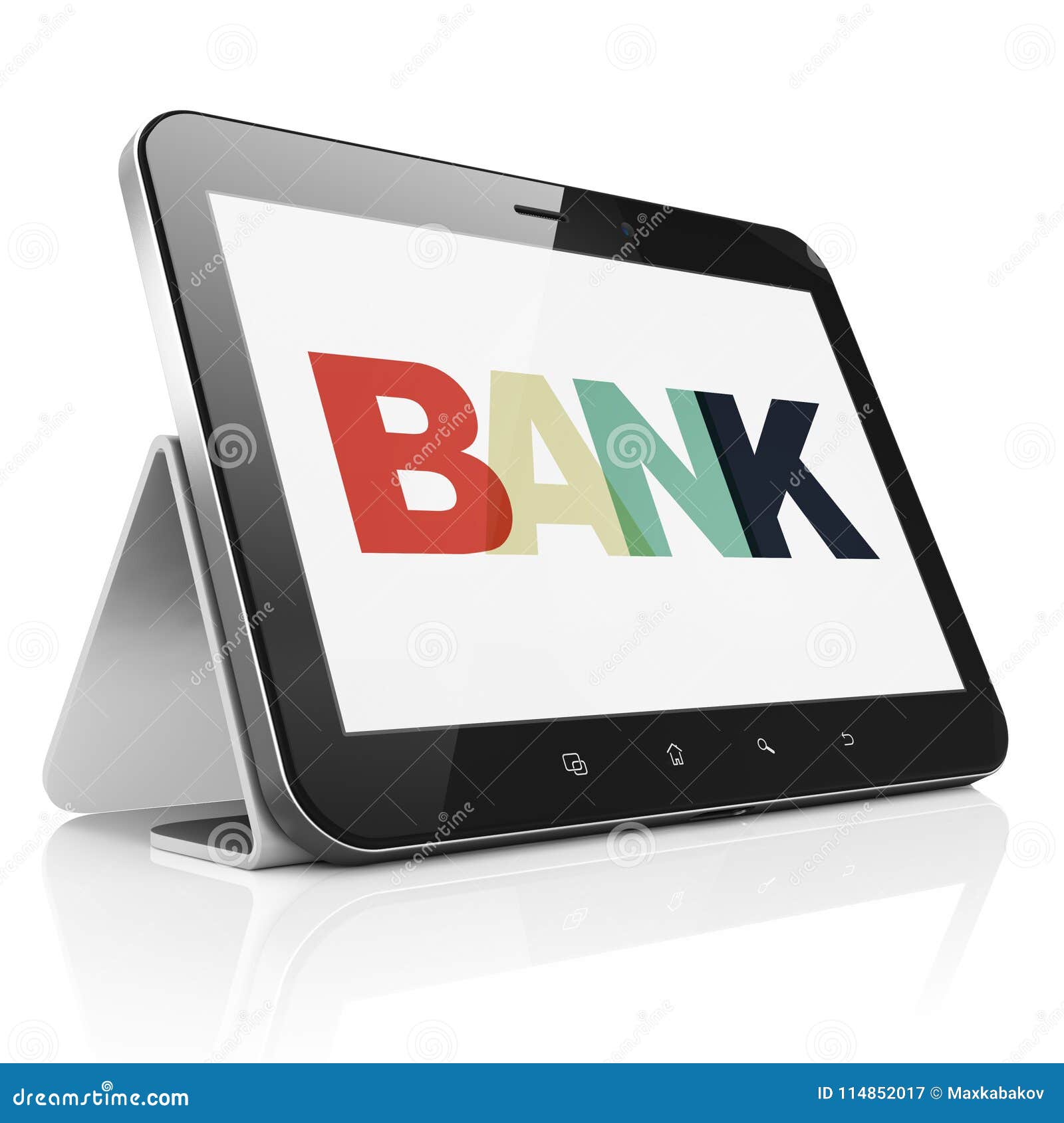 Banking Concept: Tablet Computer with Bank on Display Stock ...