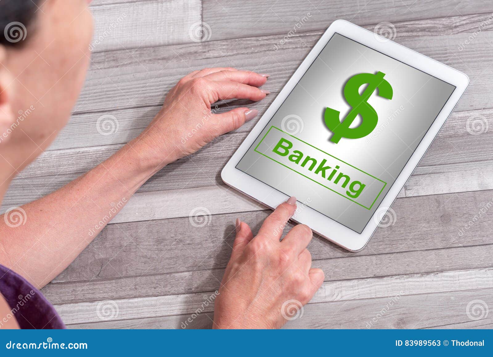 Banking Concept on a Tablet Stock Image - Image of bank, transaction ...