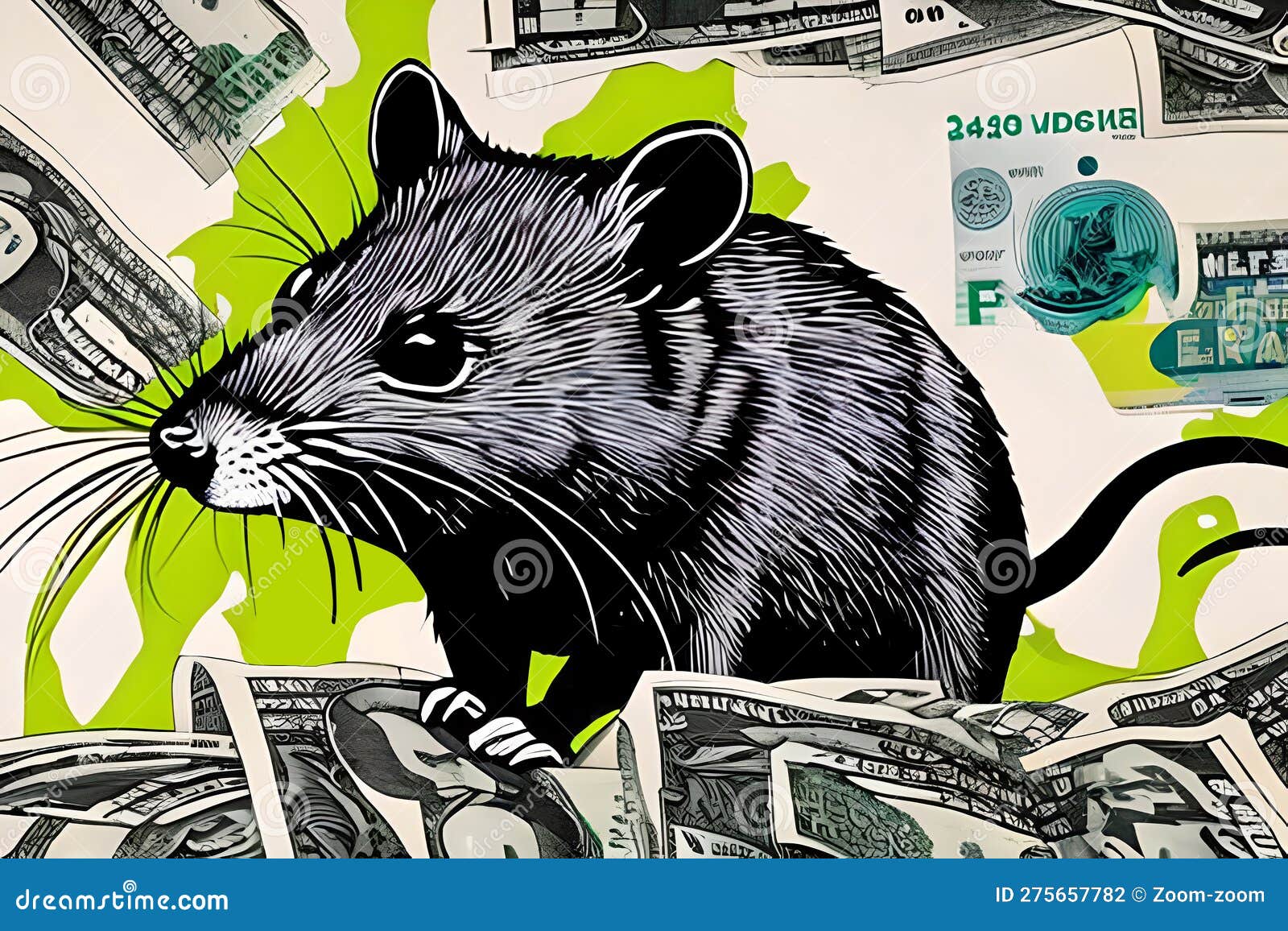 Banking Crisis - Rat among Torn Banknotes Stock Illustration ...
