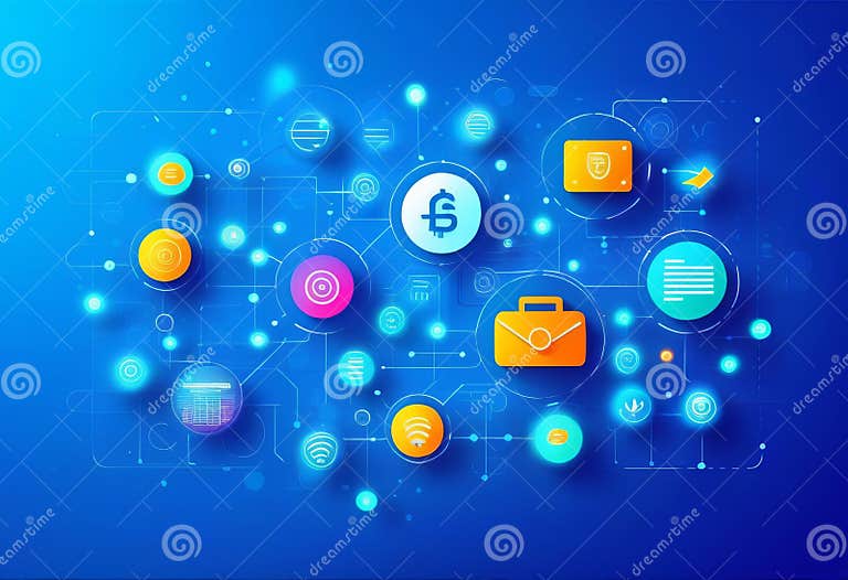 Banking and Finance Concept. Digital Connect System Stock Illustration ...